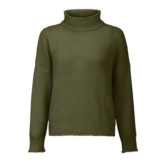 Generic Pull Tricoté pour Femmes Vêtements Fil Épais, Col Haut, Cardigans Légers (E, XXXL) Femme Grande Taille Sweater Hiver sous Roulé Blanc Halloween Sweat 