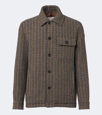 Moncler Veste en tweed de laine m&eacute;lang&eacute;e