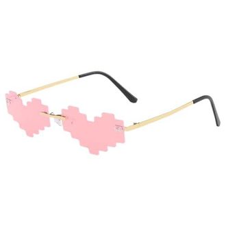 Generic Lunettes amusantes en forme de coeur - Lunettes en forme de coeur en mosa&iuml;que - Color&eacute;es, sans bordures, montantes et amusantes - Pour adultes et