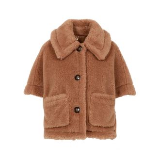 Max Mara Kamel Teddy Cape Jacke - - Jackets - Damen - Braun - S/M