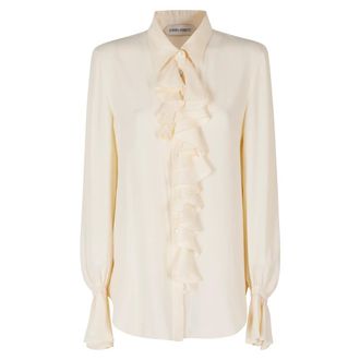 Alberta Ferretti Chemise en cr&ecirc;pe de Chine - Femme - Blouses et Chemises - Beige - Taille: 40 FR