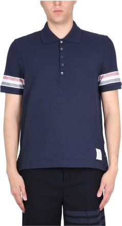 Thom Browne Homme, Tops, Bleu, Taille: L Polo Classique &agrave; Col Boutonn&eacute;
