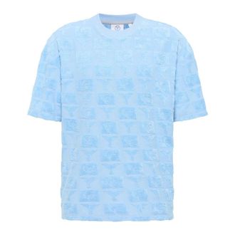Carlo Colucci Oversize T-Shirt mit Frottee - - Tops - Herren - Blau - S