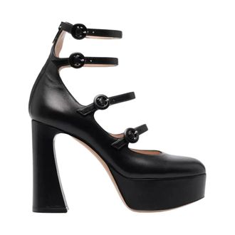 Gianvito Rossi Schwarze Plateau-Pumps aus Leder - - Shoes - Damen - Schwarzk - 40 EU