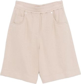 Brunello Cucinelli Femme, Shorts, Beige, Taille: 40 FR Bermuda &agrave; Taille &Eacute;lastique