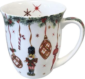 Ambiente Weihnachtsbecher aus feinem Porzellan, 0,4 l, Nussknacker