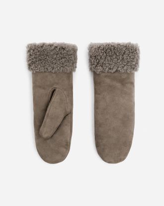 Arket Gef&uuml;tterte Velourslederf&auml;ustlinge -Beige