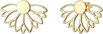 Glanzst&uuml;cke M&uuml;nchen Ohrringe - Sterling Silber Ohrstecker Lotusbl&uuml;te - Gr. unisize - in Gold - f&uuml;r Damen