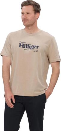 Tommy Hilfiger Nautisches Brustgrafik-T-Shirt - - Tops - Herren - Beige - S