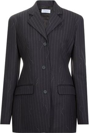 Off-white Blazer ray&eacute; en laine