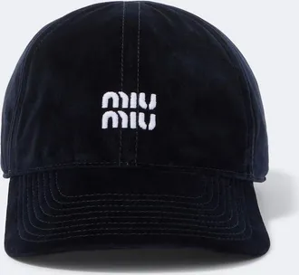 Miu Miu Casquette en velours &agrave; logo