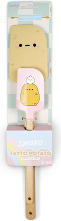 Handstand Kitchen Smoko Tayto Kartoffel-Kawaii-Spatel-Set mit Silikon-Scaper und Holzgriff