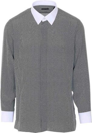 Tom Ford Chemise en soie &agrave; imprim&eacute; g&eacute;om&eacute;trique - Homme - Chemises - Noir - Taille: 2XL