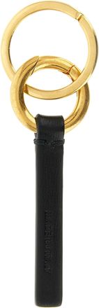 Jil Sander Gold-Ring Calfskin Keychain - Black