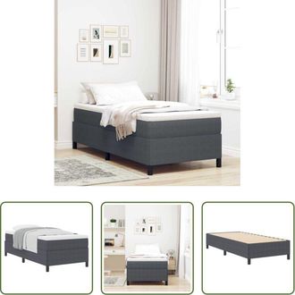 vidaXL Samtbezug - Boxspringbett Dunkelgrau 90 x 190 cm Cordstoff