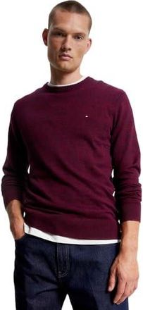 Tommy Hilfiger Pima Org CTN Cashmere Crew Neck Pull, Rouge, XL Homme