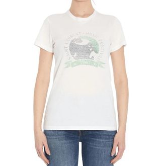 Saint Laurent Musikfestival Grafikdruck T-shirt - - Tops - Damen - Wei&szlig; - L