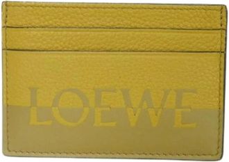 Loewe Porte-cartes en cuir de veau uni Signature Pre-owned - Femme - Pre-owned - Jaune - Taille: ONE Size