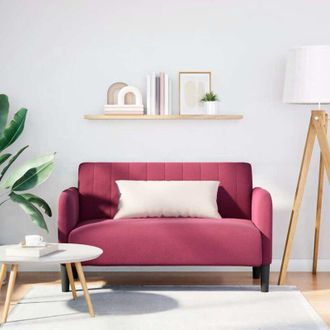 vidaXL Vidaxl - Canap&eacute; causeuse rouge bordeaux 109 cm - Velours doux - Mousse et ressorts pour confort durable - Capacit&eacute; 220 kg
