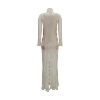 Paco Rabanne Womens Beige Polyamide Long Dress