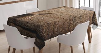 Abakuhaus Geweih Tischdecke, Hölzerne Rotwild Rustic Antler, Für den Inn und Outdoor Bereich geeignet Waschbar Druck Klar Kein Verblassen, 140 x 170 cm, Umber