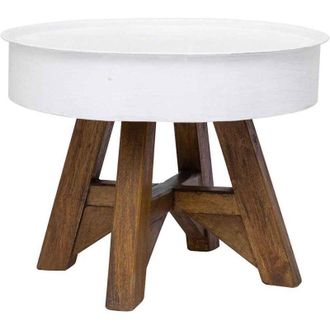 vidaXL Table basse Bois de r&eacute;cup&eacute;ration massif 60x45 cm Blanc Vidaxl