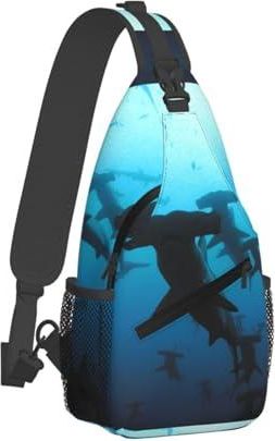 Generic Sacoche Port&eacute; &eacute;paule Requins-marteaux L&eacute;ger Sac De Poitrine Multifonction Sac &agrave; Dos De Voyage pour Cyclisme Voyage Randonn&eacute;e