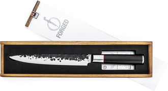 Forged Sebra Schinkenmesser 20cm, handgefertigt, in Holzkiste