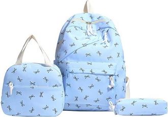 Generic Sac &agrave; dos en nylon avec noeud pour femme - Joli sac &agrave; dos kawaii avec motif noeud, bleu, taille unique