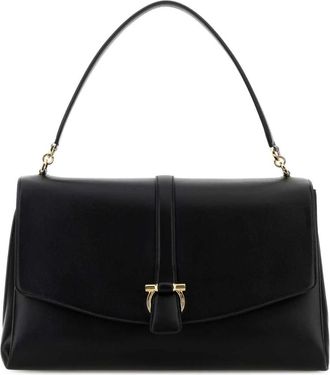 Ferragamo Femme, Sacs, Noir, Taille: ONE Size Sac bandouli&egrave;re &agrave; rabat avant (L)