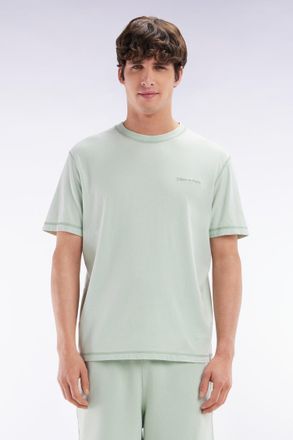 Eden Park T-shirt En Jersey De Coton Vert Surteint Coupe Décontractée