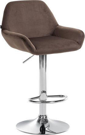 Clp Barhocker Braga Samtbezug mit Metallgestell I Höhenverstellbar und 360 drehbar I Moderner Barstuhl mit Fußstütze für Küche und Bar, Farbe:braun, Geste