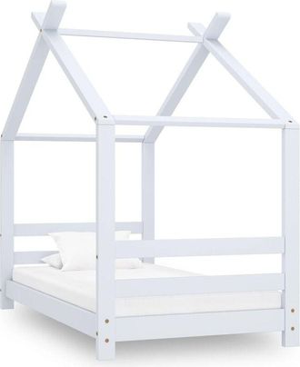 vidaXL Cadre de lit denfant Blanc Bois de pin massif 70x140 cm Vidaxl