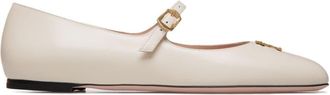 Bally Ballerinas mit Logo-Schild - Nude