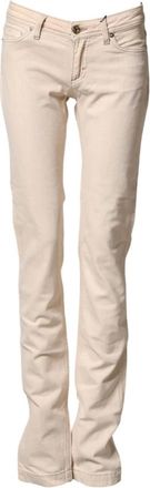 Dolce & Gabbana Femme, Pantalons, Beige, Taille: W25 Pantalon en denim coupe slim taille basse en coton