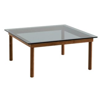 HAY Table basse en verre Kofi, pi&eacute;tement en noyer Hay