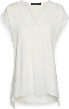 Elena Miro Femme, Blouses et Chemises, Blanc, Taille: 42 FR T-shirt long avec pointes en bas