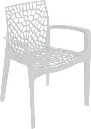 Grandsoleil Grandsoleil S6626B Upon Gruvyer Stapelbarer Sessel aus Polypropylen, 53 x 58 x 81 cm, Wei&szlig;