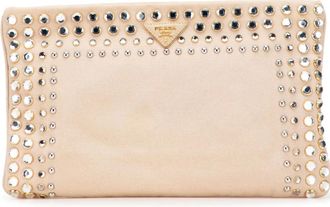 Prada pochette Canapa Studded Vernice (2013-2025) - Marron