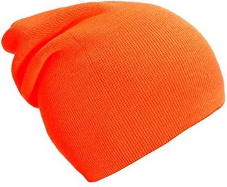 DonDon Bonnet Homme Bonnet Femme Bonnet hiver Slouch Beanie orange fluo