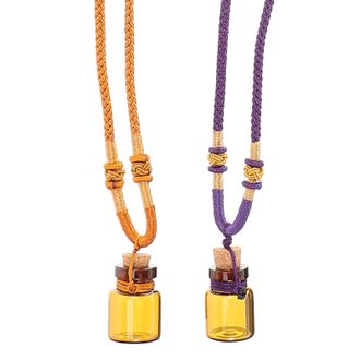 BESPORTBLE Homoyoyo 2 St&uuml;ck Teiliges Aroma fl&auml;schchen Anh&auml;nger Braun Leere Parf&uuml;mflaschen Halsketten Dekorative Duft&ouml;l Halsketten Langlebig und Stilvoll f&uuml;r Dame