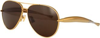Bottega Veneta Aviator Sonnenbrille - - Accessories - unisex - Gelb - 64 MM