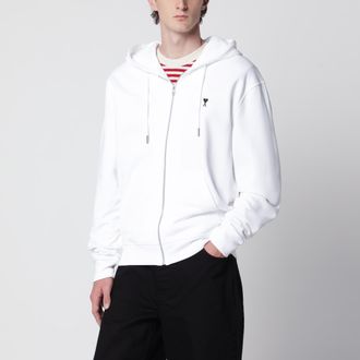 Ami Ami De Coeur zip-up sweatshirt white