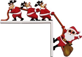 Generic Weihnachts T&uuml;r Eckdekoration - Lustige T&uuml;r Eckschild, h&ouml;lzernen Festparty Ornament Requisiten f&uuml;r Schlafzimmer Wohnzimmer Mantel Fenster Home Wandschr