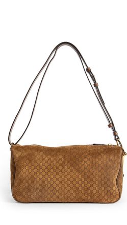 Gucci Embossed GG Suede Half Horsebit Bag