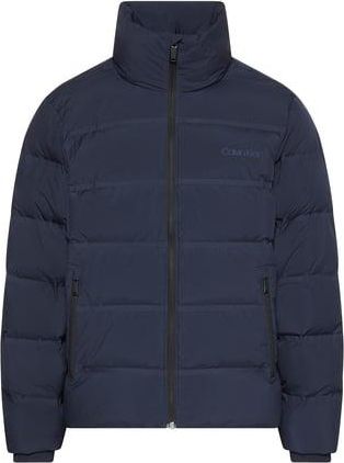 Calvin Klein Gerade nach unten zitierte Jacke mit steigendem Kragen - Blau