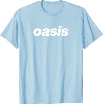 Oasis White Logo On Baby Blue T-Shirt