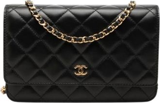 Chanel Portefeuille sur cha&icirc;ne Pre-owned - Femme - Pre-owned - Noir - Taille: ONE Size