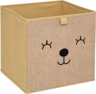 Atmosphera Atmosphera - Aufbewahrungsbehälter für Kinder - Tiermotiv - Jute - Karamell