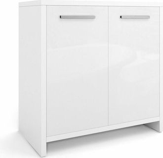 Vicco Waschbeckenunterschrank Kiko, Wei&szlig; Hochglanz, 58 x 60 cm